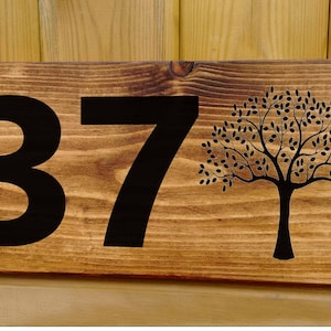 Personalised Tree Signs Wooden House Name Plaque Door Signs Solid Wood ...