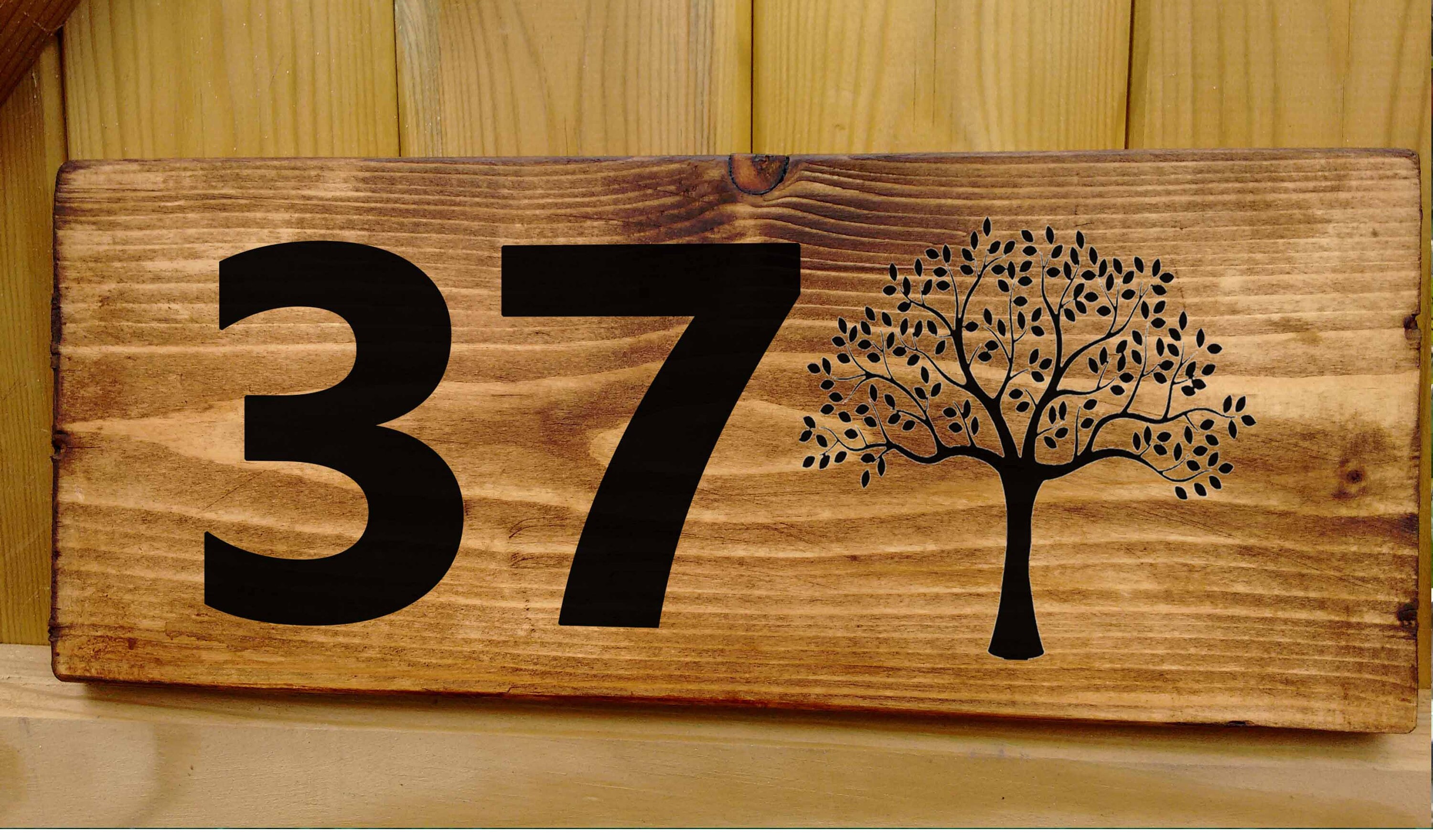 Personalised Tree Signs Wooden House Name Plaque Door Signs - Etsy UK