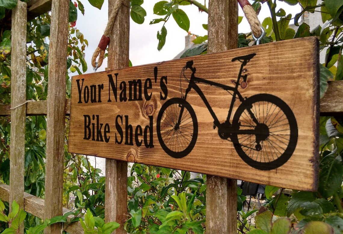 Bike Shed Sign Mountain Bike Room Garage Shed Storage Racks - Etsy