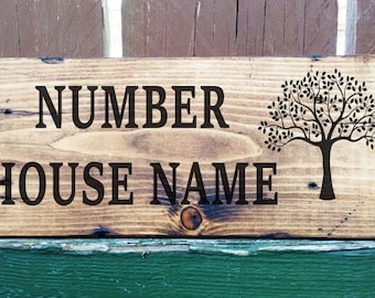 Personalised House Name Plaque Signs Solid Log Cabin Wood - Etsy