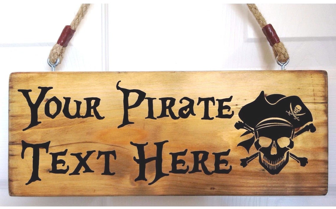 Personalised Pirate Sign | Skull & Crossbones Wooden Plaque | Caribbean ...