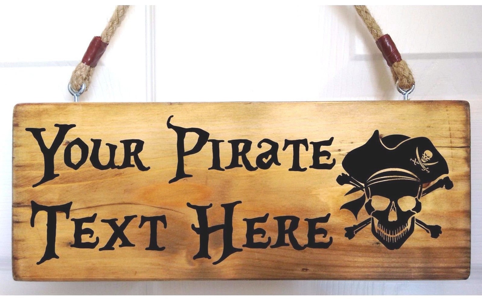 Personalised Pirate Sign | Skull & Crossbones Wooden Plaque | Caribbean ...