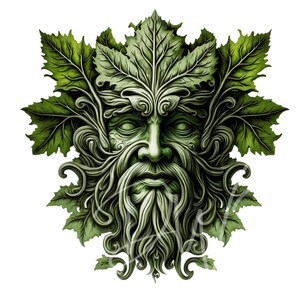Celtic Green Man Clipart Pagan Mythology Foliate Head - Etsy