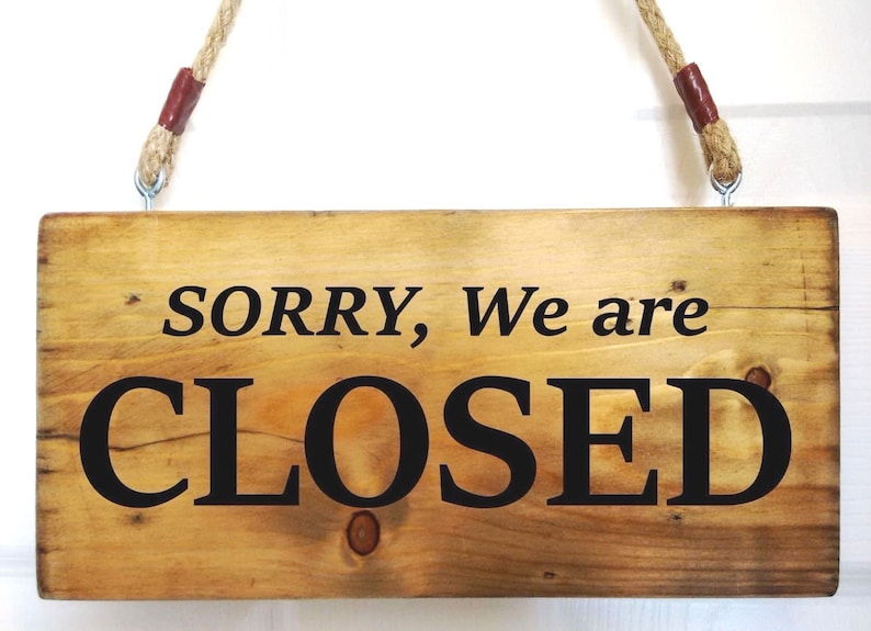 Open Closed Shop Sign, Reversible Business Sign, Wooden Shop Door ...
