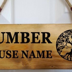 Personalised Tree of Life Signs Wooden House Name Plaque Door - Etsy