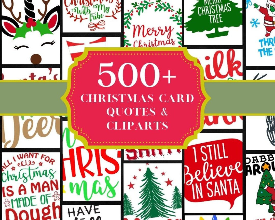 DIY Christmas Card Designs Clipart Bundle Winter Clipart - Etsy