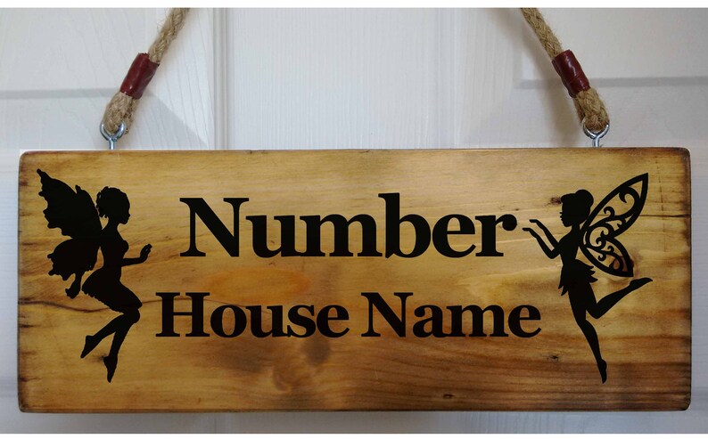 Personalised Fairy Pixie Sign House Name Plaque Solid Wood - Etsy