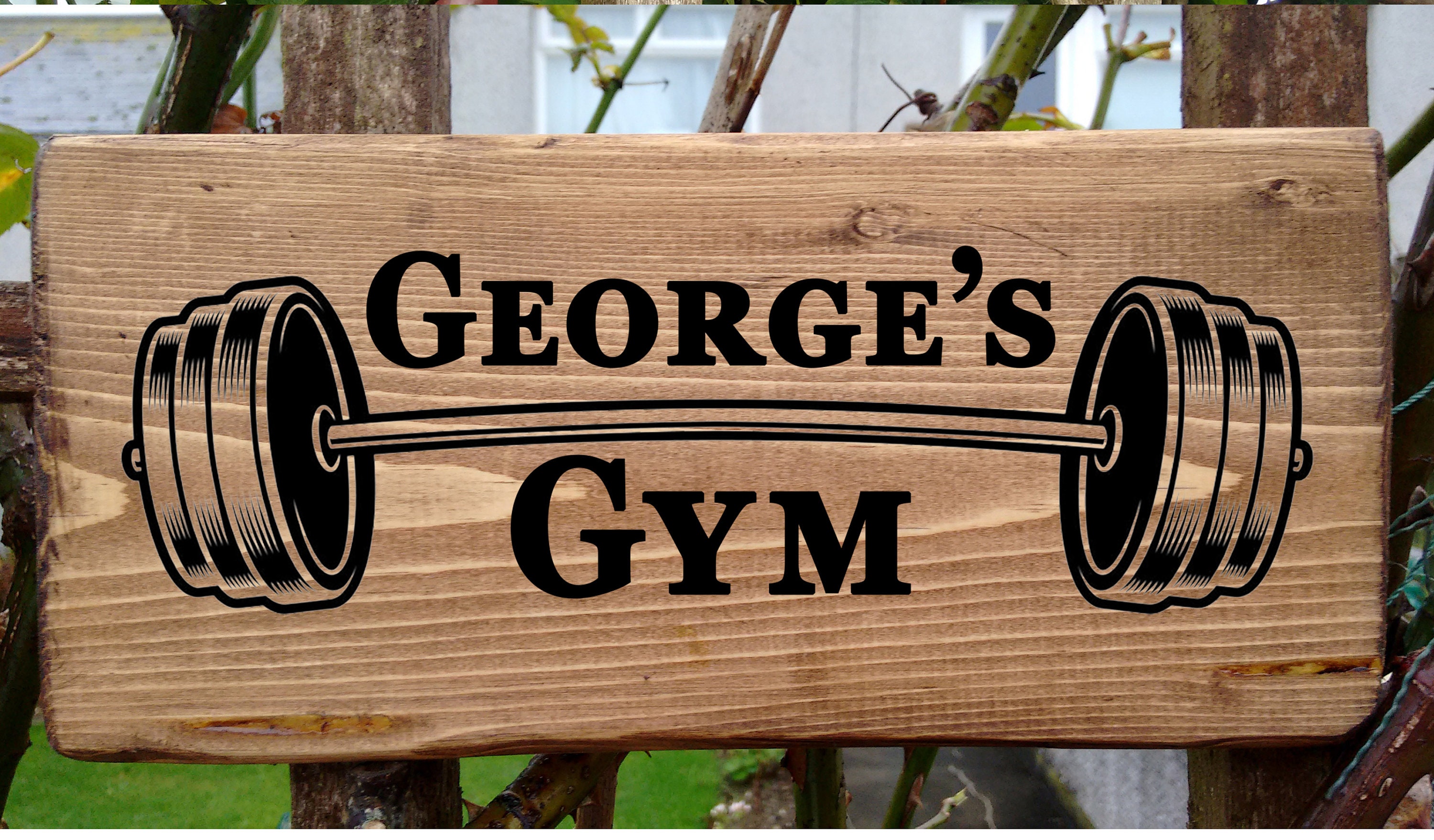PERSONALISED Gym Name Door Sign Fitness Workout Training Plaque Sports ...