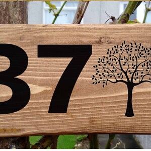 Personalised Tree Signs Wooden House Name Plaque Door Signs Solid Wood ...