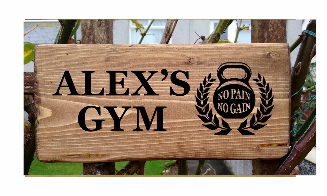 Custom Gym Wooden Sign, Powerlifting Sport Wall Art, Personalized Gym ...