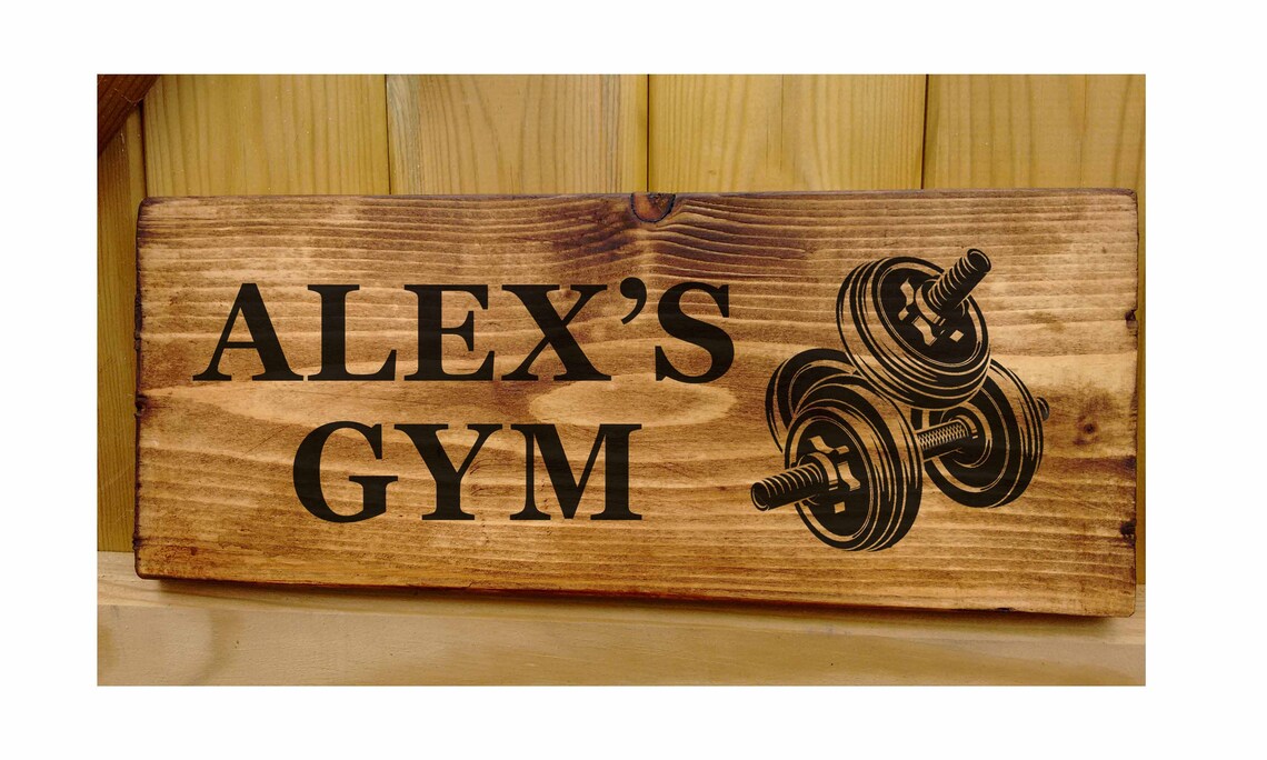 PERSONALISED Home Gym Fitness Workout Wall Name Sign Door Sign - Etsy