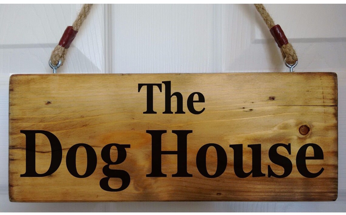 Dog House Sign House Plaque Porch Conservatory Wooden Vintage - Etsy