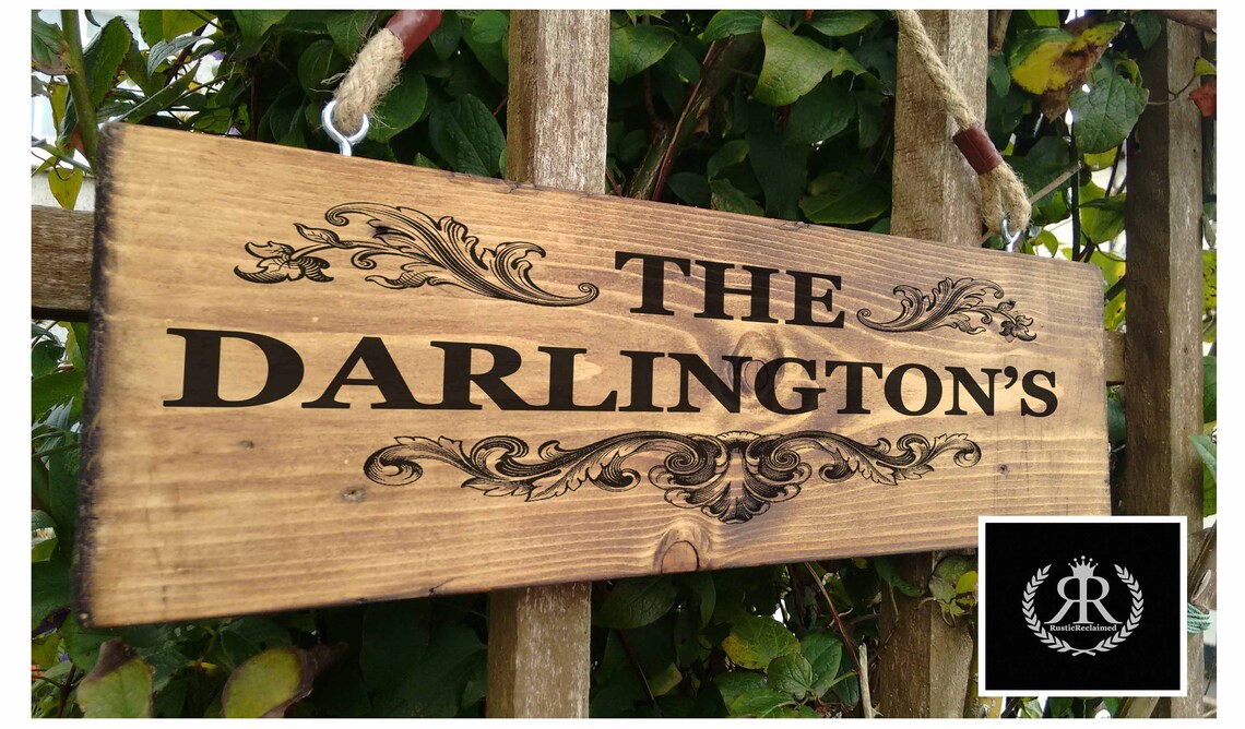 Family Name Sign Personalised House Name Plaque Solid Wood | Etsy