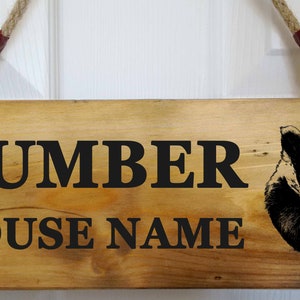 Custom Badger House Sign | Wooden Name Plaque for Porch or Conservatory ...