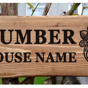Personalised Acorn Signs House Name Plaque Solid Wood Porch ...