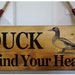DUCK Mind Your Head Sign Low Beam Warning Notices Bang House Plaque ...