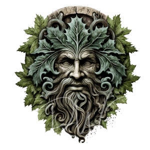 Celtic Green Man Clipart Pagan Mythology Foliate Head - Etsy