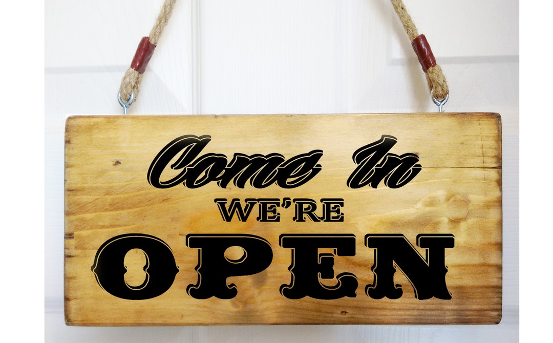 Open Closed Sign Window Door Restaurant Shop Cafe Bar Hanging Time ...