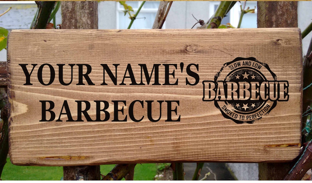 Personalised BBQ Grill Sign | Outdoor Kitchen Plaque | Custom Wooden ...
