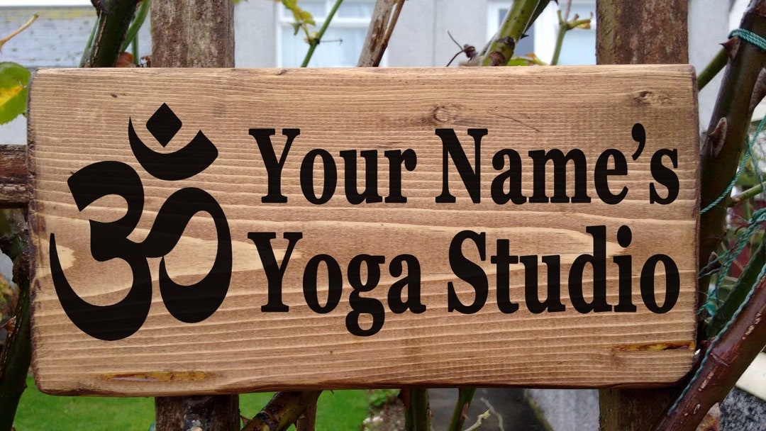 Yoga Studio Sign Retreat Room Wooden Wall Plaque Handmade Personalised ...