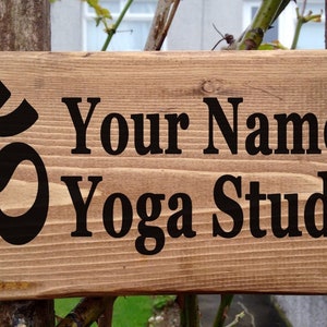 Yoga Studio Sign Retreat Room Wooden Wall Plaque Handmade Personalised ...