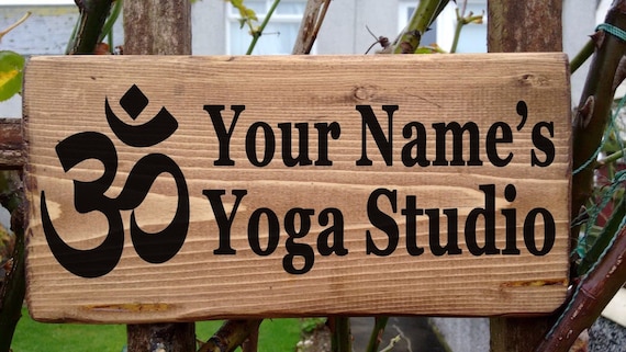 Yoga Studio Sign Retreat Room Wooden Wall Plaque Handmade - Etsy