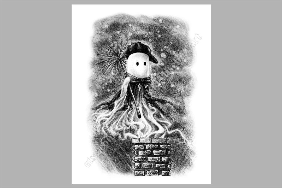 Chimney Sweep Ghost, Creepy Cute, Art Print, Dark Wall Art - Etsy