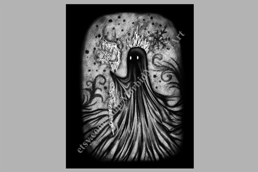 Jack Frost Ghost, Creepy Cute, Art Print, Gothmas, Inverted Variation ...