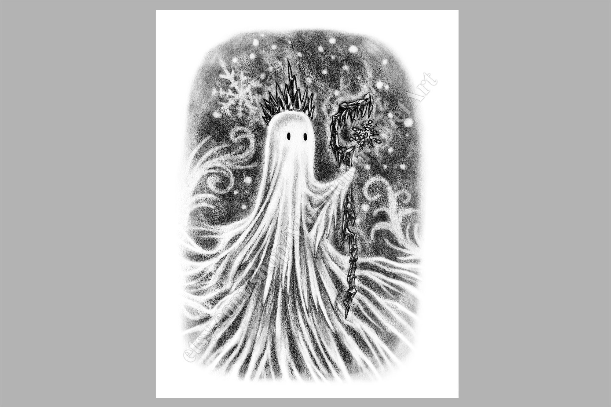 Jack Frost Ghost Creepy Cute Art Print Gothmas - Etsy