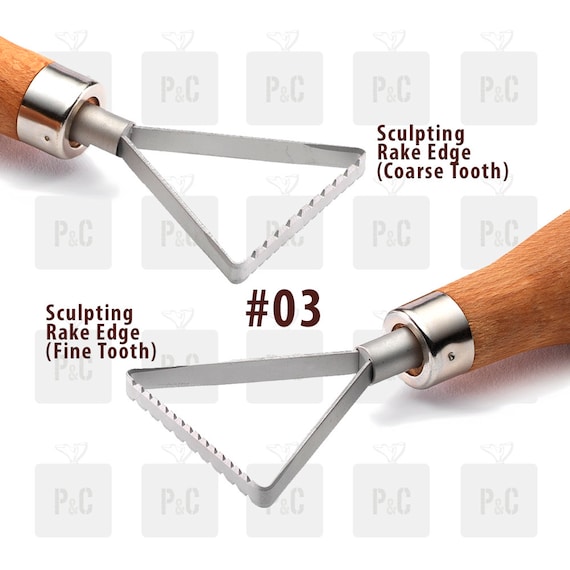 Craft Supplies & Tools 04 PRO Sculpting Loop Rake and Clay Carving Tool ...