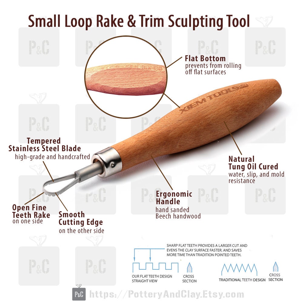 Craft Supplies & Tools 04 PRO Sculpting Loop Rake and Clay Carving Tool ...