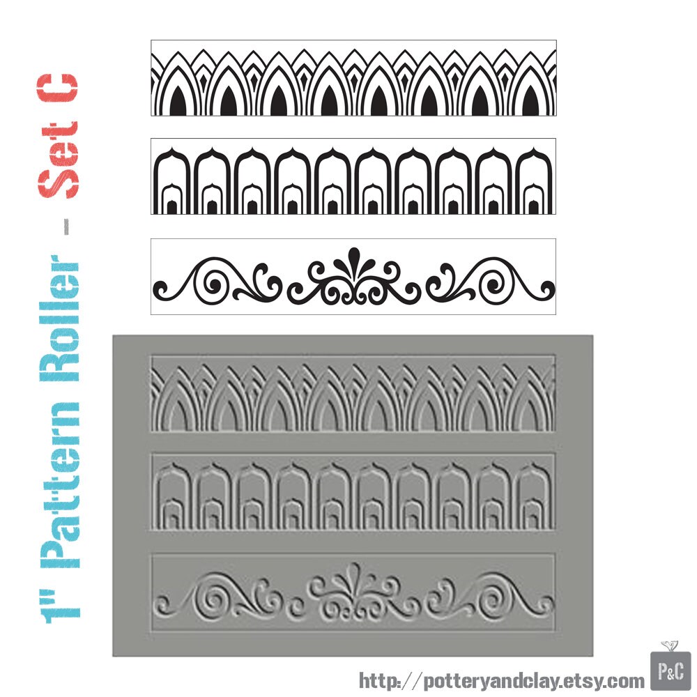 SET B 1 Clay Pattern and Texture Roller Set Xiem Art | Etsy