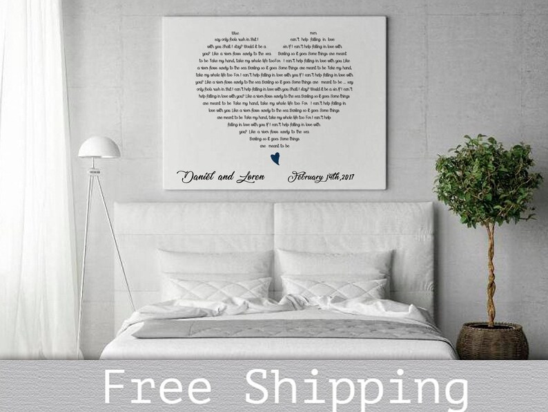 Song Lyrics on Canvas - Valentine Day Gift - Heart Shaped Lyrics - Song ...