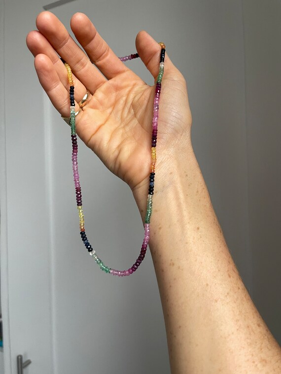 Vintage Strand of Sapphire, Emerald, Citrine, and Eme… - Gem