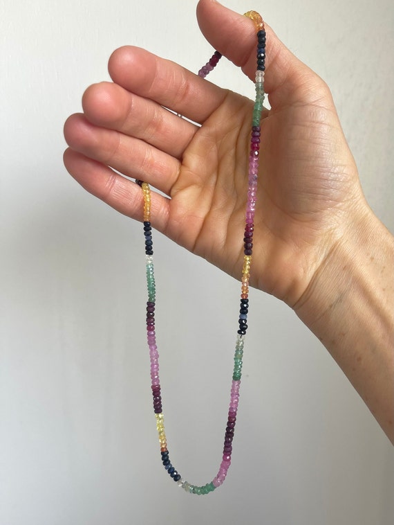 Vintage Strand of Sapphire, Emerald, Citrine, and Eme… - Gem