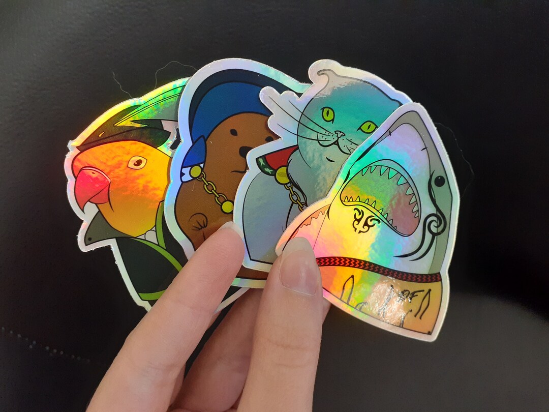 Adventure Animals Holographic Sticker Set - Etsy