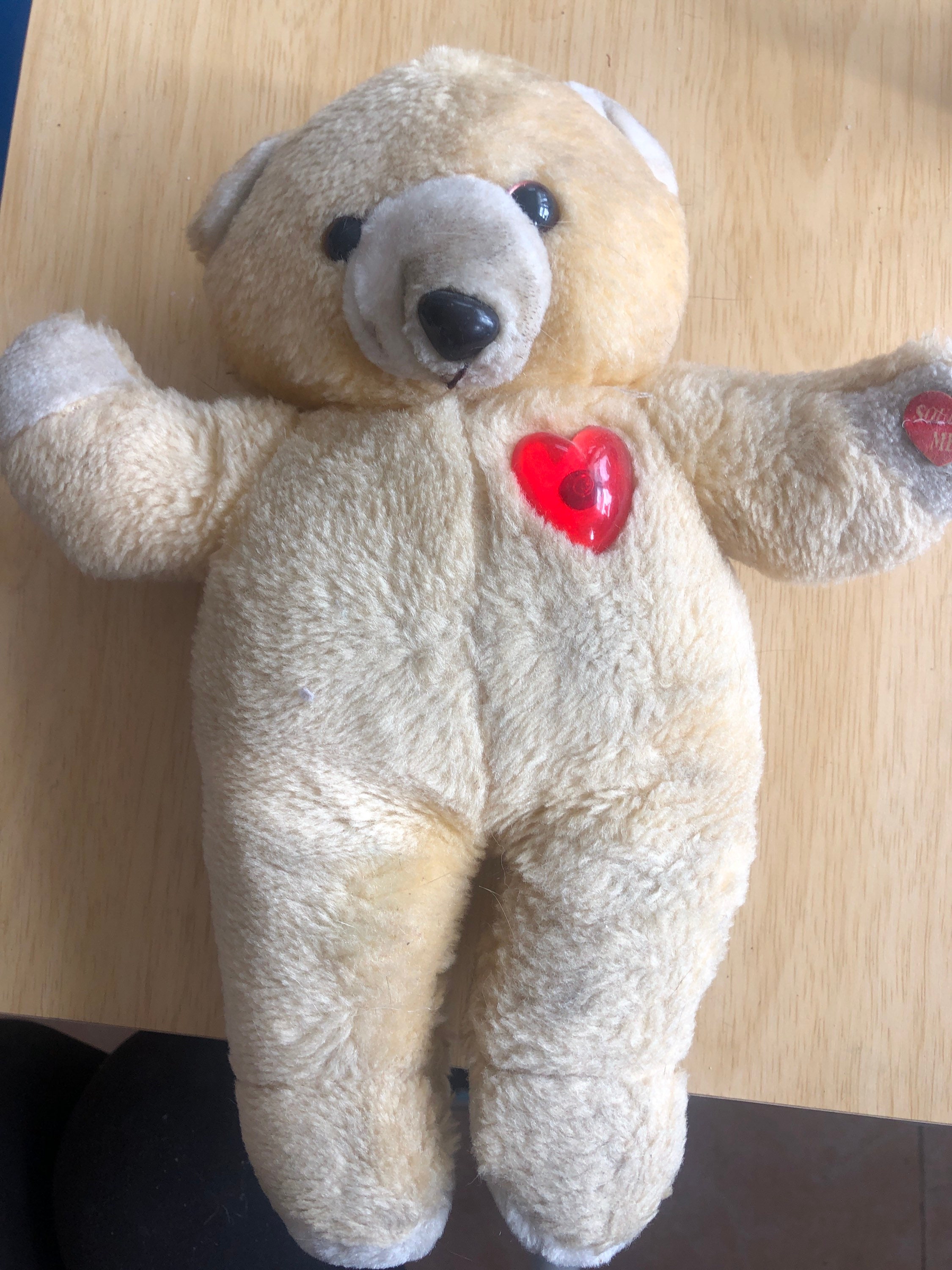 Teddy Bear With Hert Vintage Heart Squeeze Me on Paw - Etsy