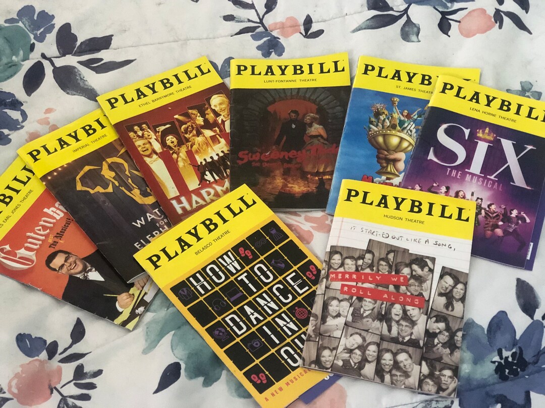 Playbills 8 Broadway Musicals New York City Gutenberg, Six, Water 4 ...