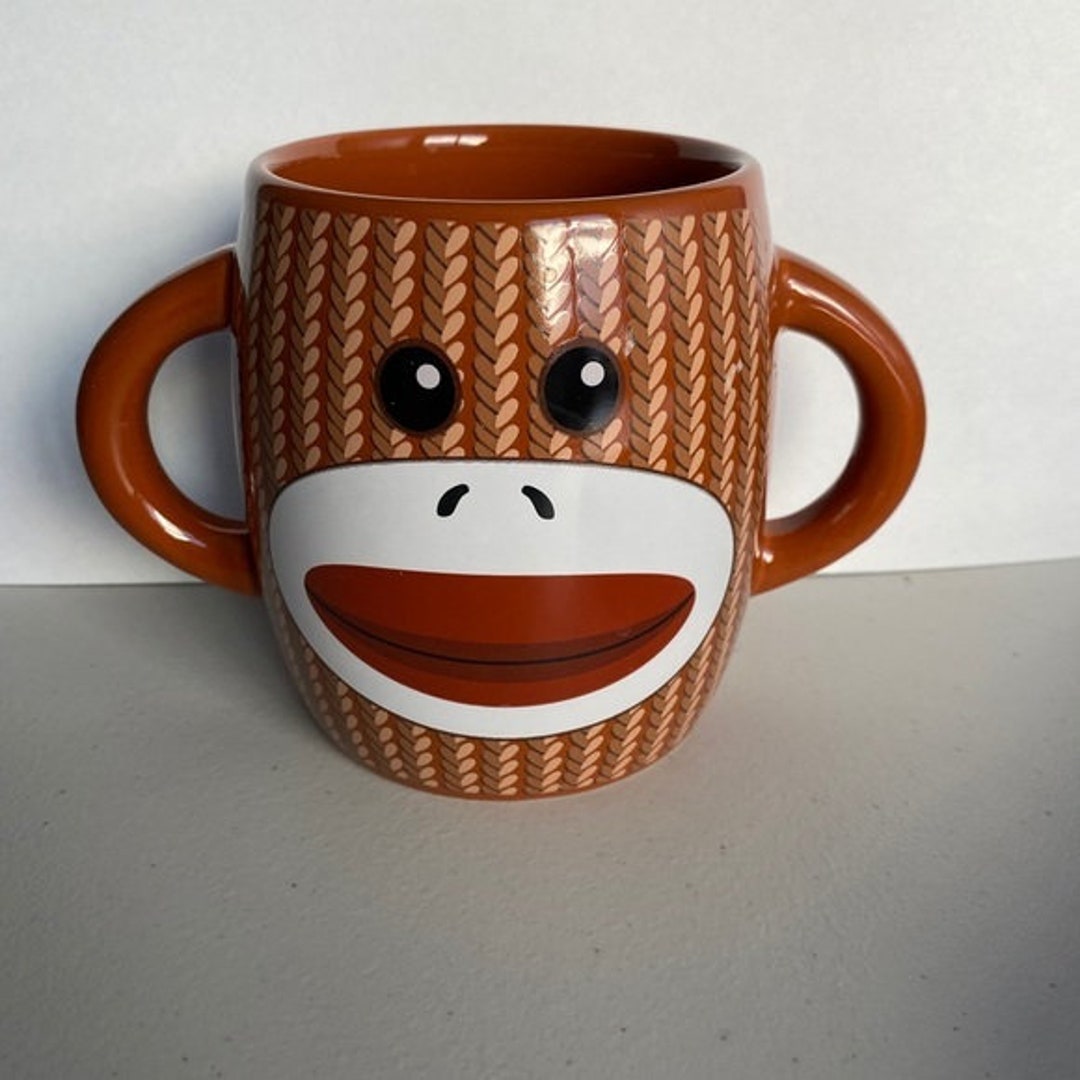 Sock Monkey Mug Two Handles Very Special Would Make Great Gift Too - Etsy