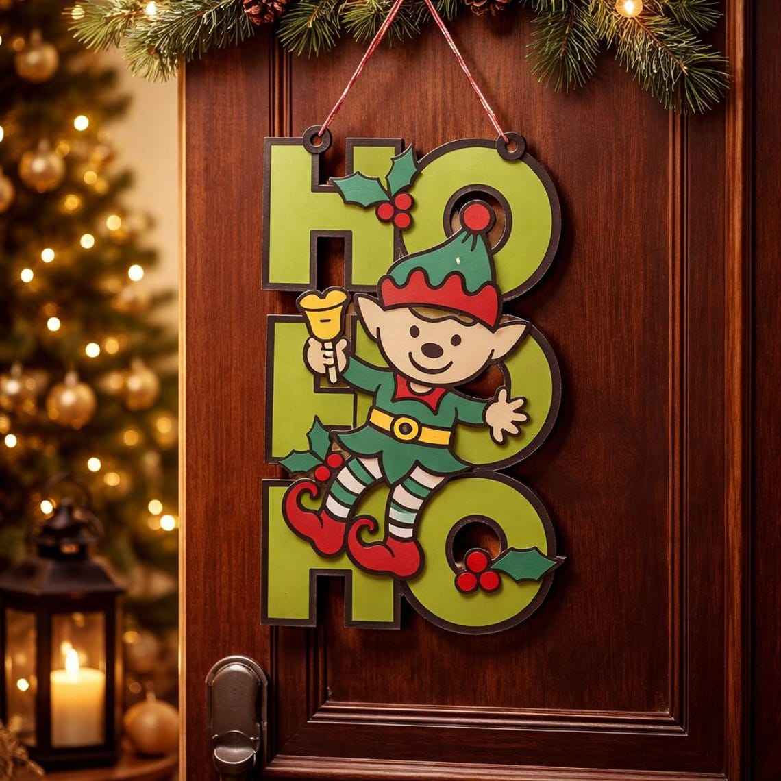 Elf Wood Sign, Ho Ho Ho Christmas Decor - Etsy
