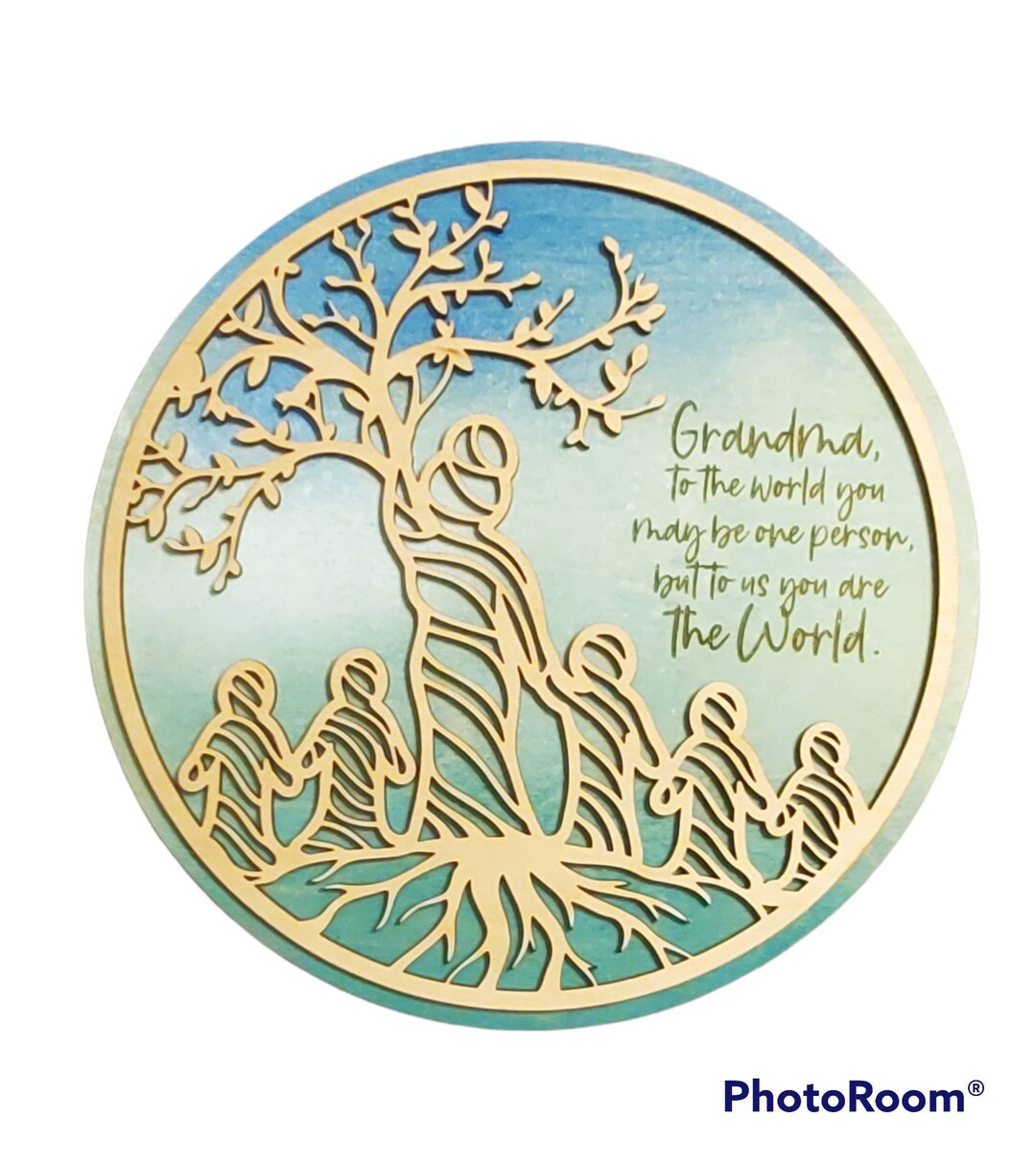 Laser Cut 9.5" Round 3D Mom or Grandma Tree With 1 to 5 Children - Etsy