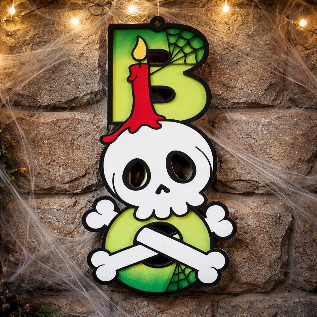 Skull Boo Halloween Sign - Etsy