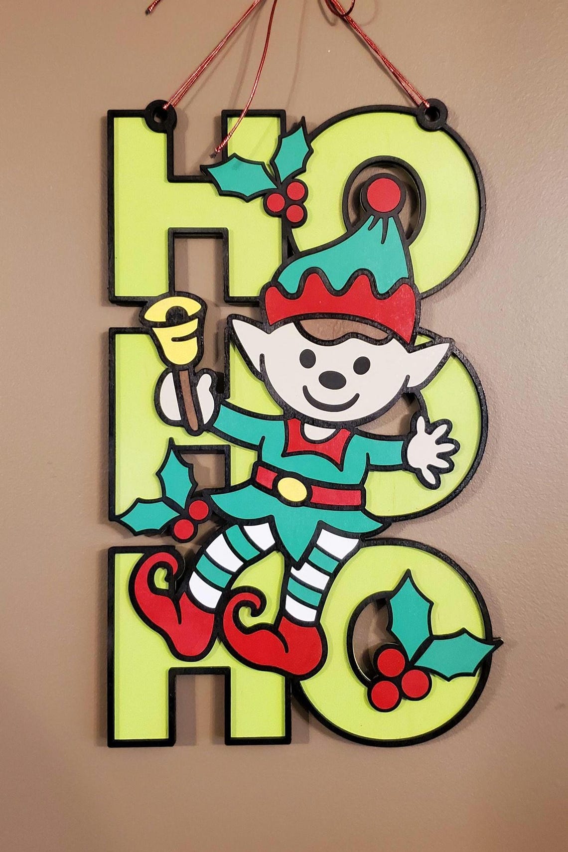 Elf Wood Sign, Ho Ho Ho Christmas Decor - Etsy