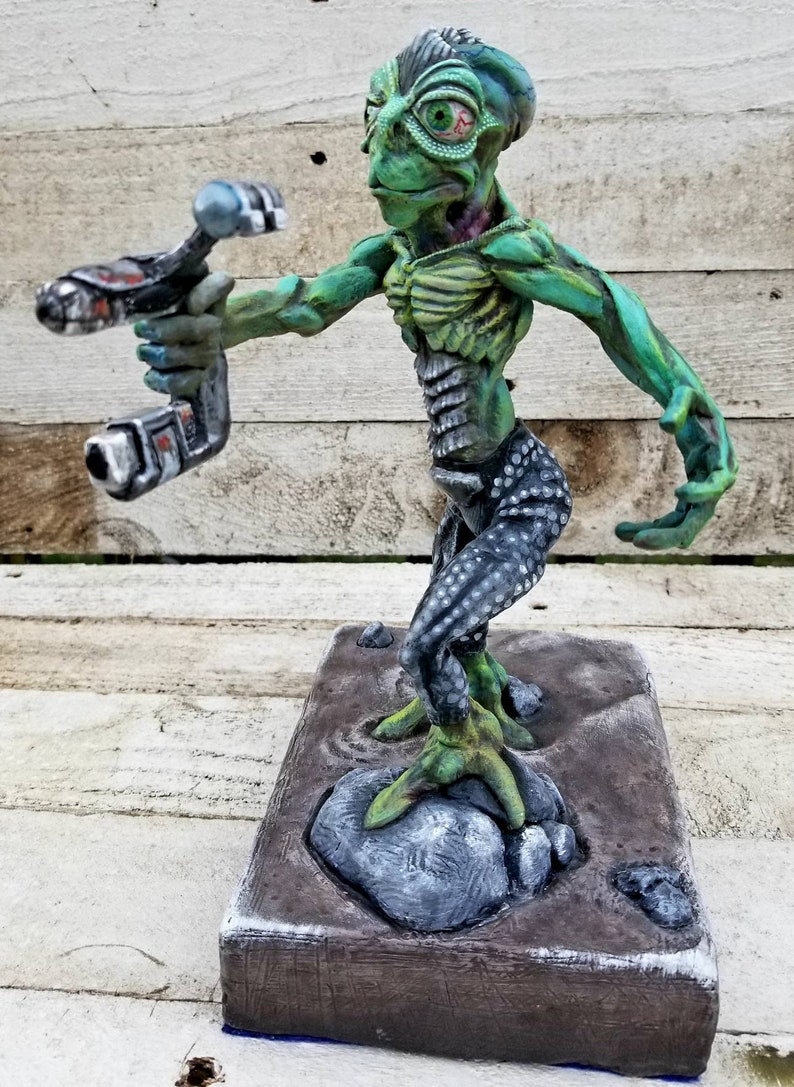 Green Alien Alien Sculpture Creature Sculpture Outer Space | Etsy