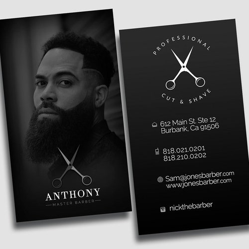 Business Card Design Personal Barber Stylist Barber - Etsy