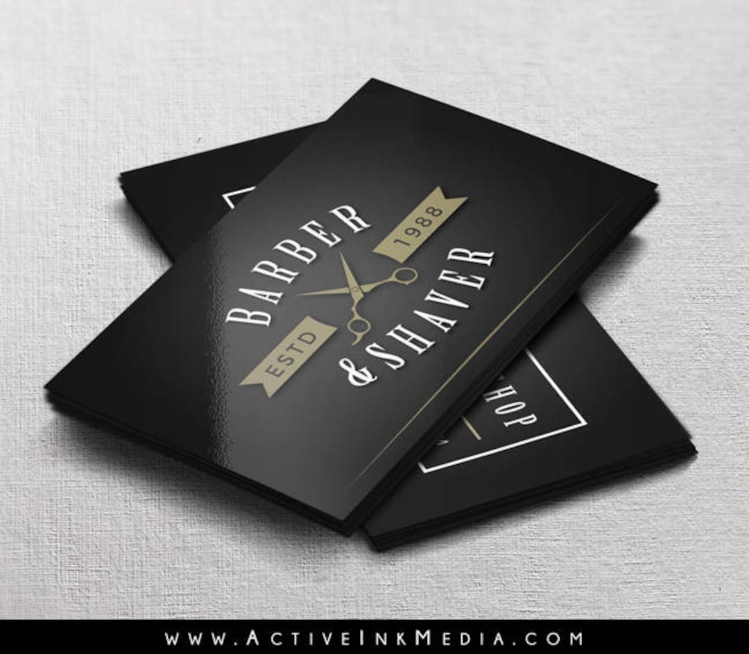Business Card Design - Barber - Salon - Stylist - Hairdresser - Vintage ...