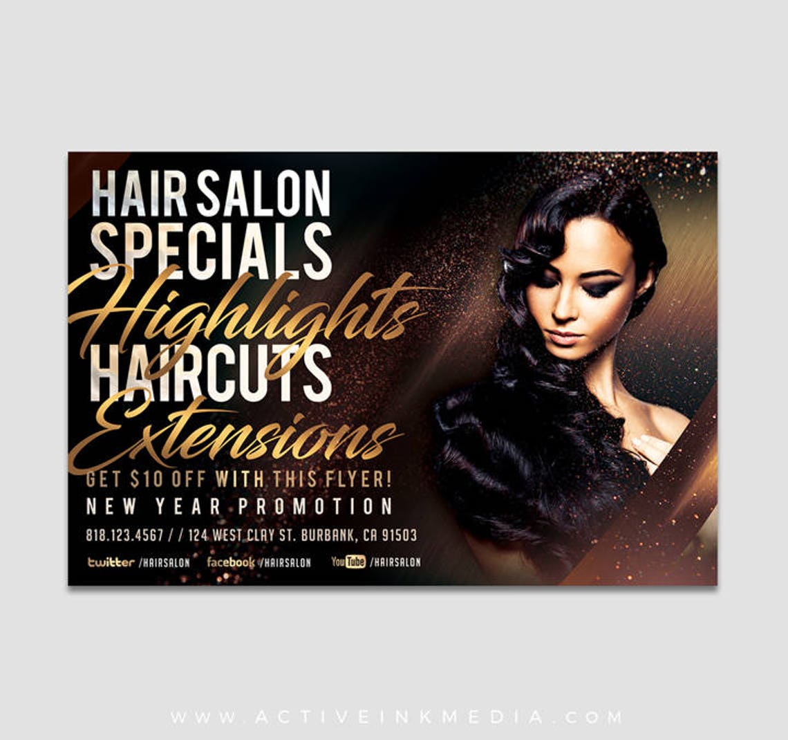 Hair Stylist Flyer Design - Hair Salon - Hair Extensions Flyer ...