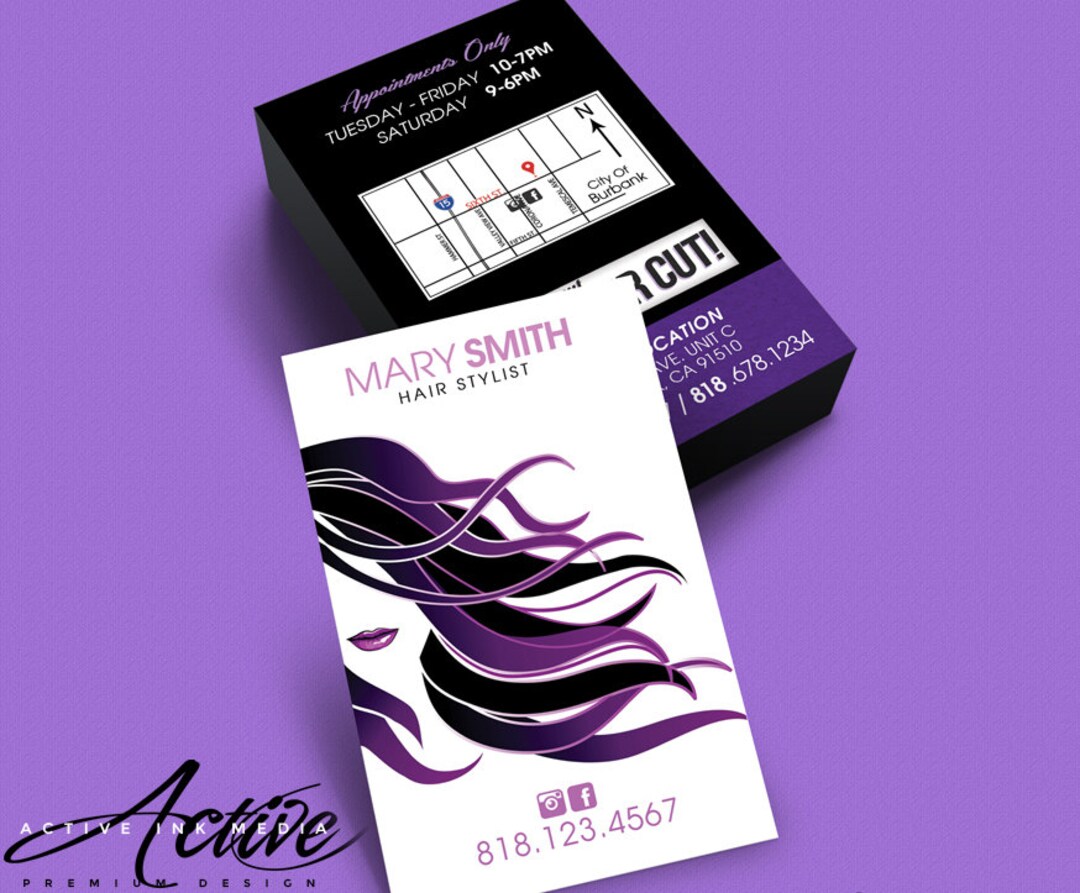 Business Card Design - Stylist - Salon - Barber - Hairdresser - Hair ...