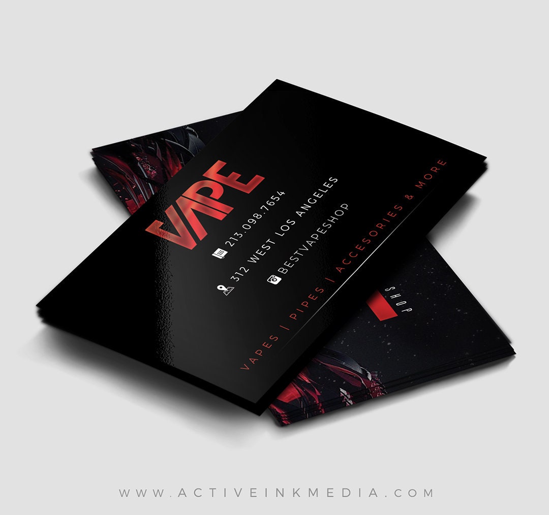 Vape Business Card - Vape and Smoke Shop - Pipe Shop Business Card - Etsy