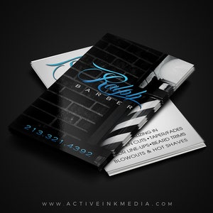 Barber Business Card Design - Custom Business Card Design - Salon ...